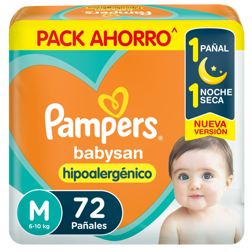 Pañales talle M Pampers babysan 72 uni - Carrefour