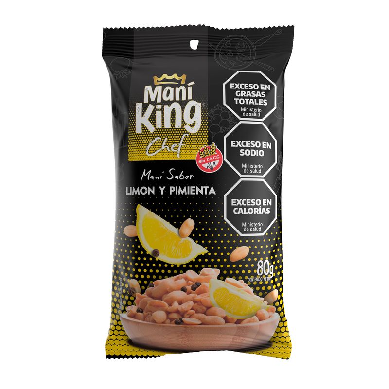 Maní frito salado King chef limón pimienta 80 g. - Carrefour