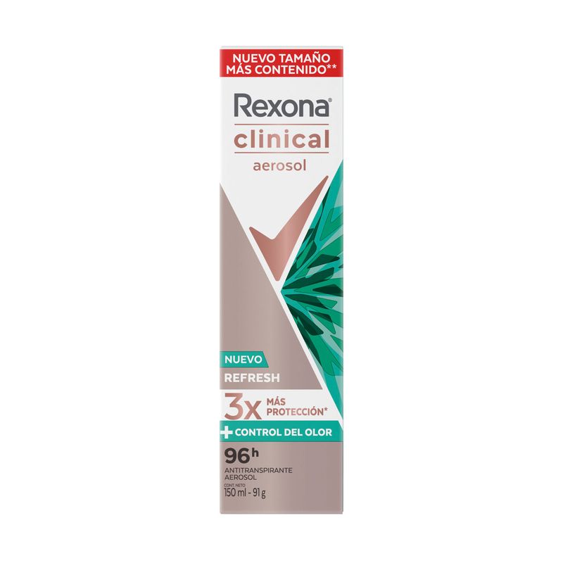 Antitranspirante en aerosol Rexona clinical refresh 3x 150 cc. - Carrefour