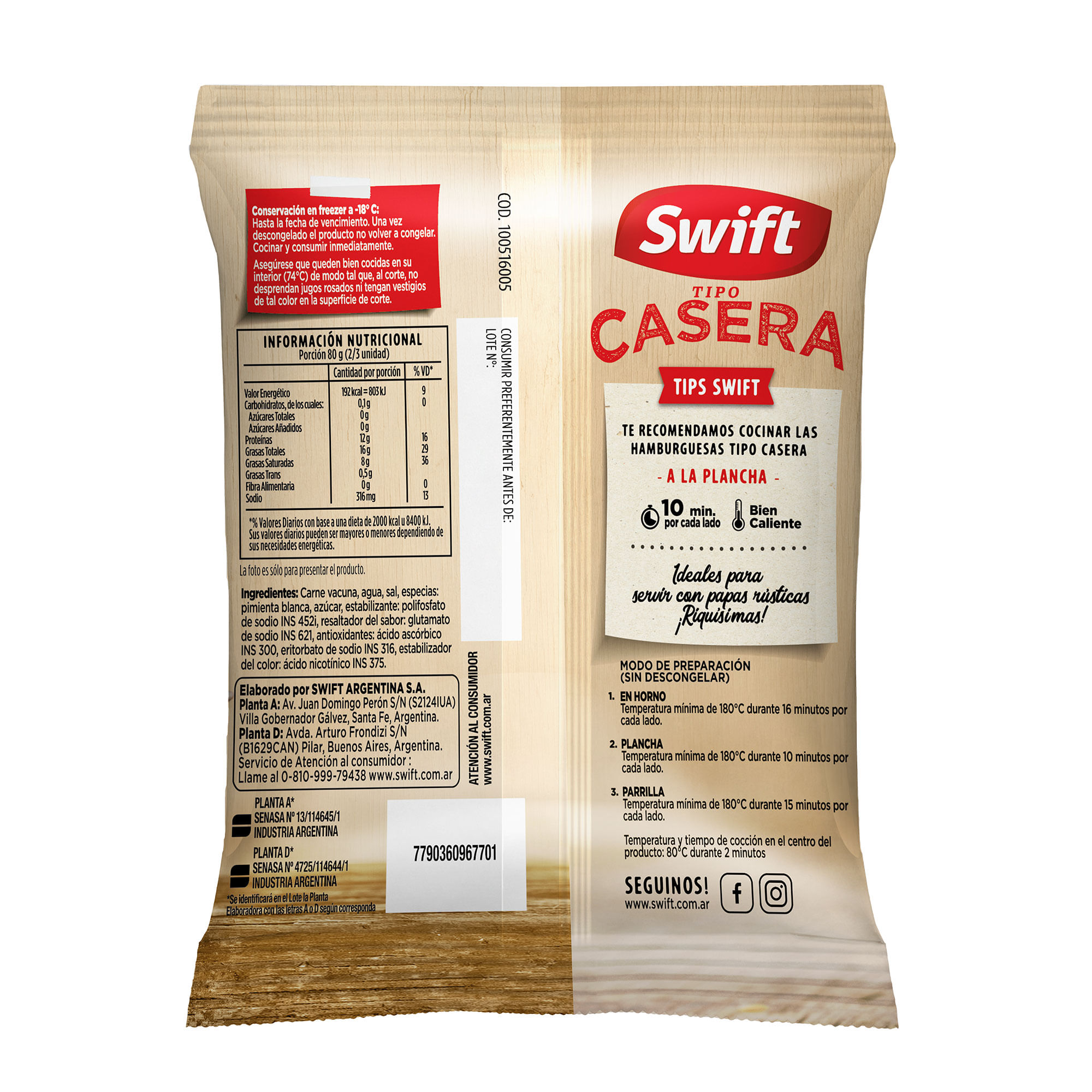 Hamburguesa Swift casera 2 u. - Carrefour