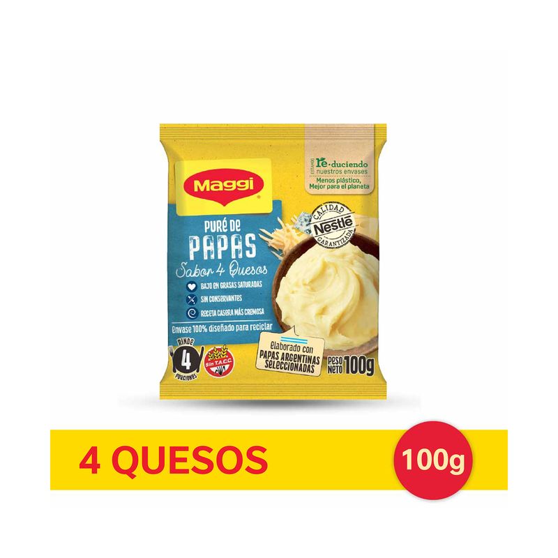 Puré de papas Maggi sabor 4 quesos en bolsa 100 g. - Carrefour