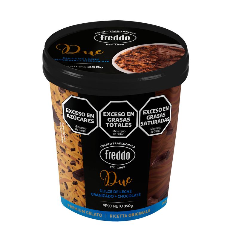 Helado Freddo de dulce de leche granizado y chocolate en pote 350 g ...