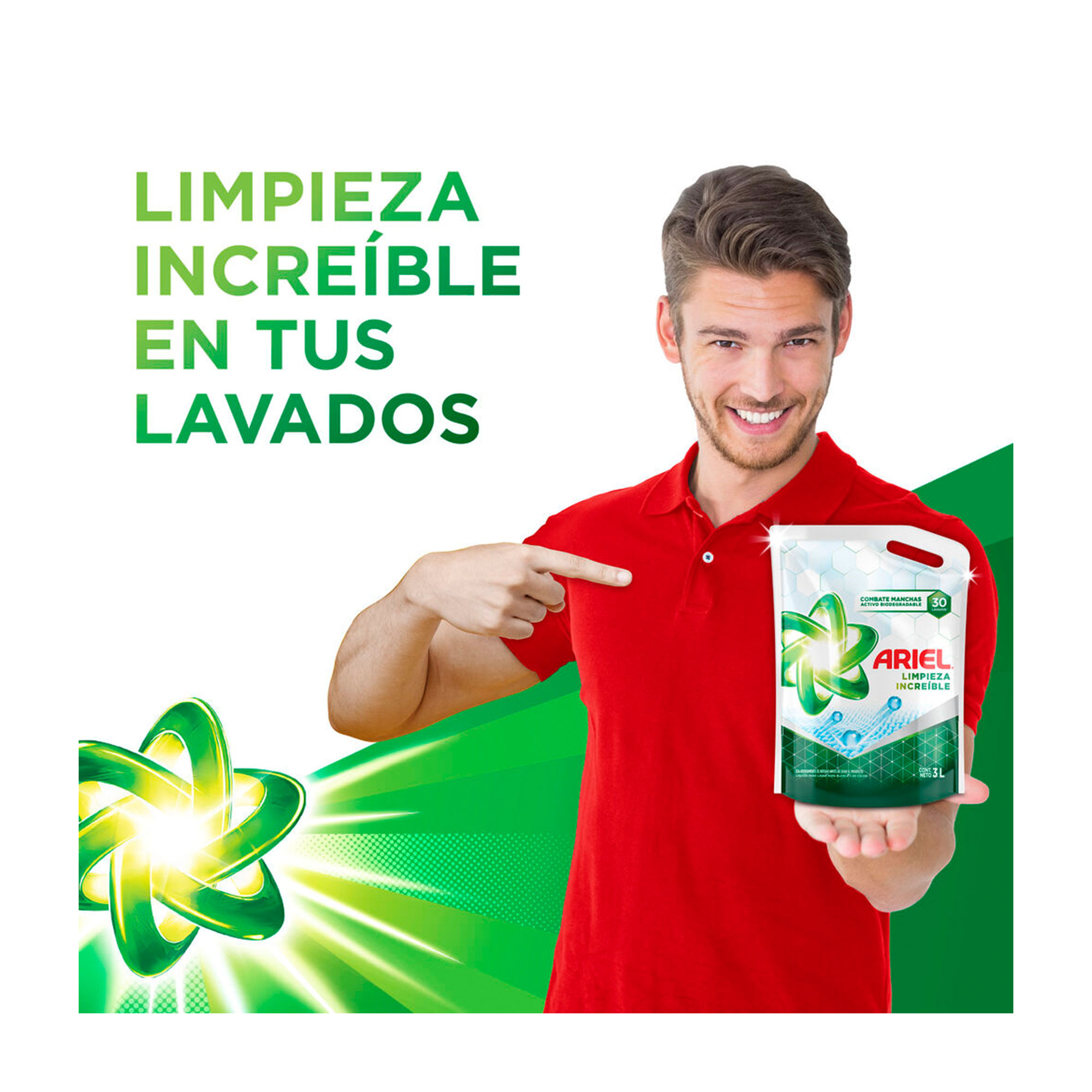 Jabón líquido Ariel para ropa limpieza profunda en botella 800 cc ...