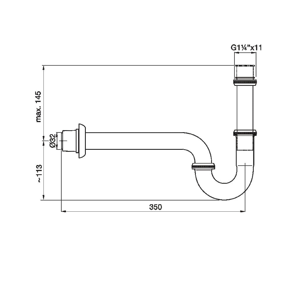 Sifón descarga de lavatorio desagote FV 0242.02 - Carrefour