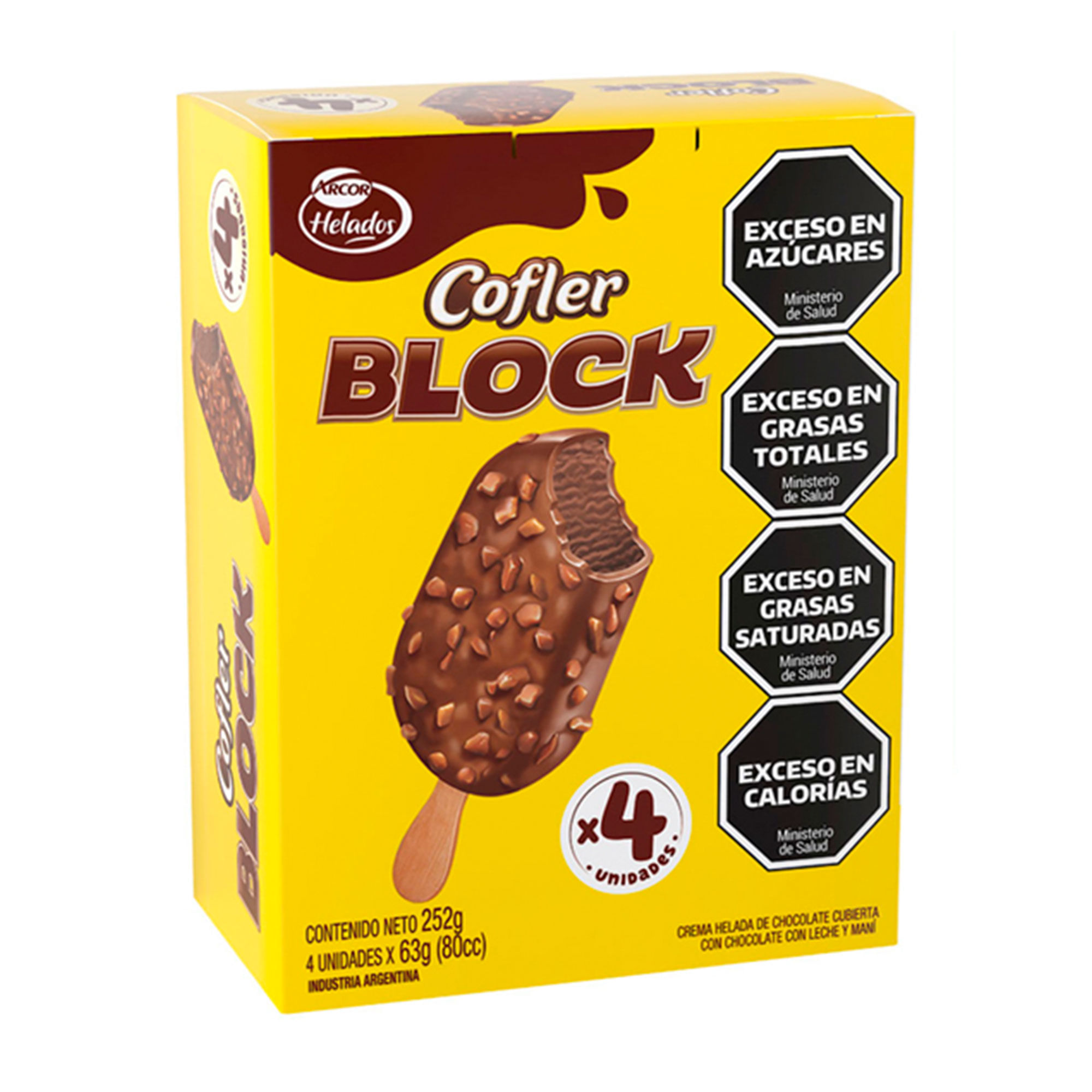Helado palito Cofler Block chocolate y maní 4 uni - Carrefour