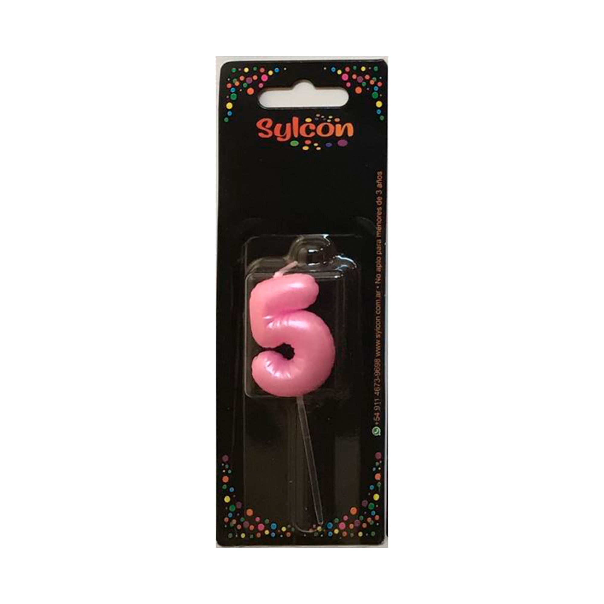 Vela Sylcon forma globo rosa número 5 - Carrefour