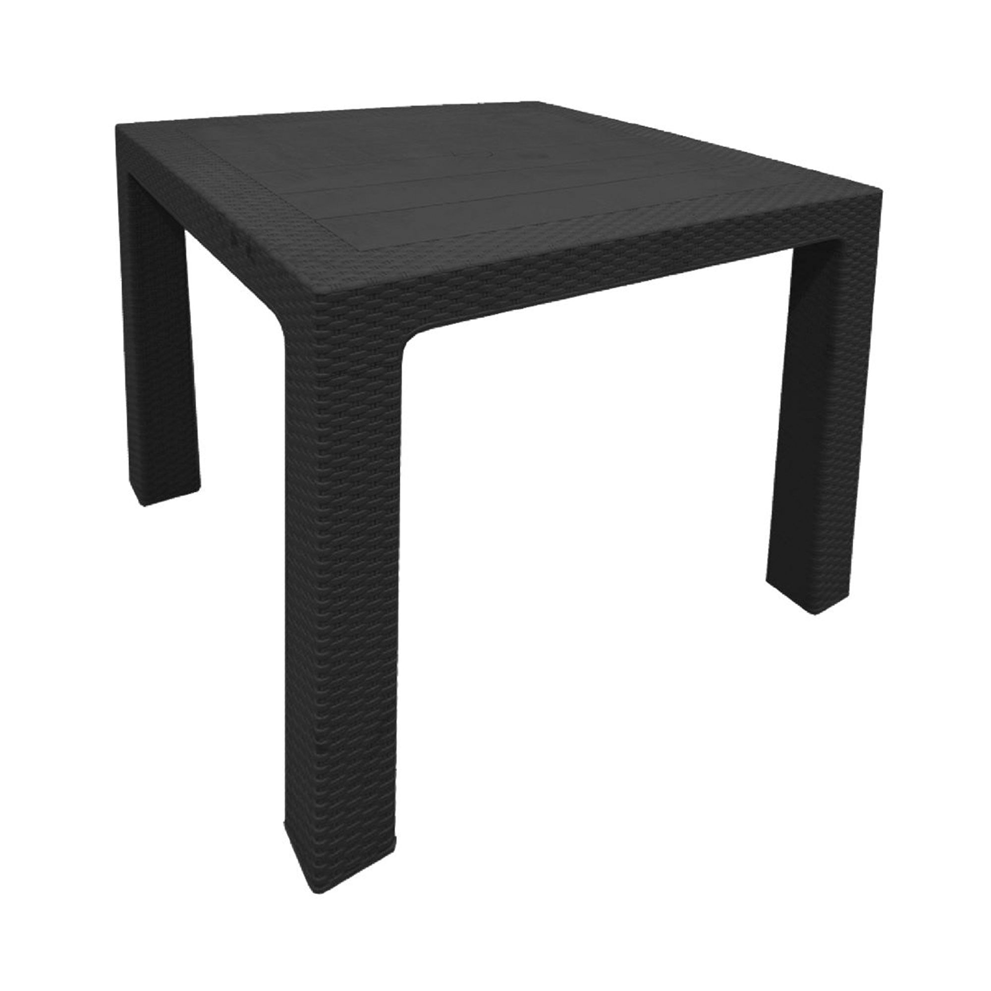 Mesa plástico Poo simil rattan negra 80x80 cm - Carrefour