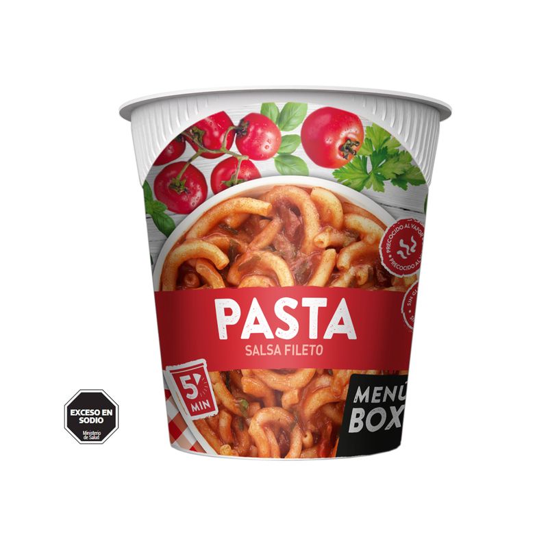 Fideos con salsa fileto Box vaso 64 g. - Carrefour
