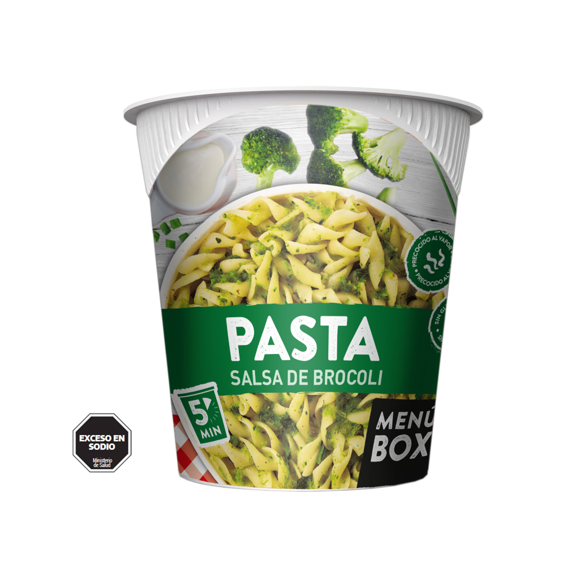 Fideos con salsa de brocoli y espinaca Box vaso 64 g. - Carrefour