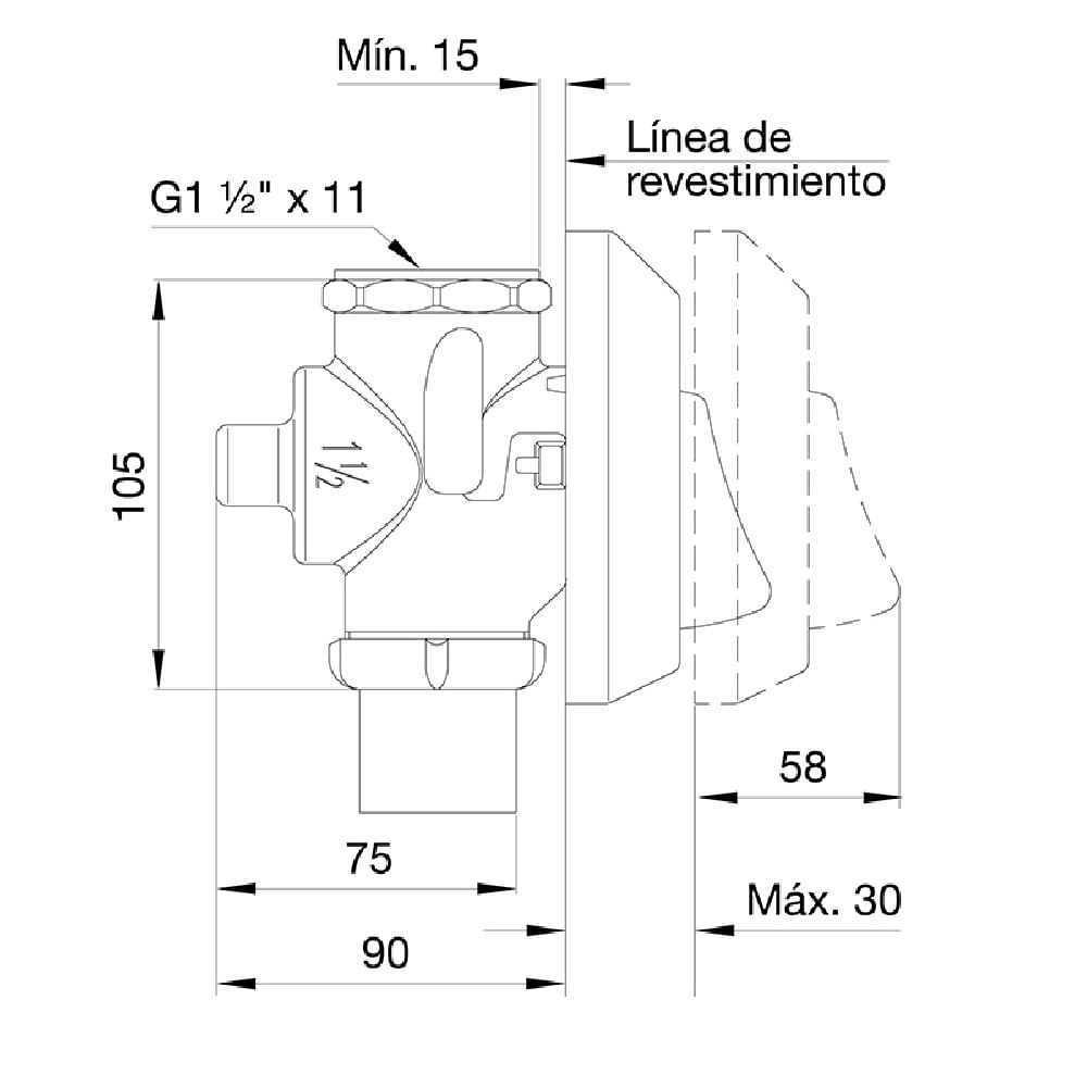 Valvula descarga inodoro + tapa con tecla doble FV - Carrefour