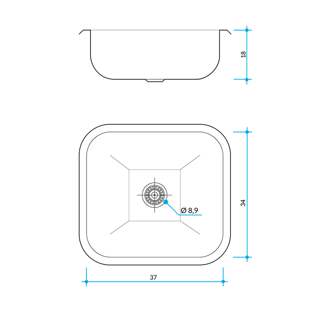 Bacha cocina pileta simple Johnson Acero E37/18 CR - Carrefour