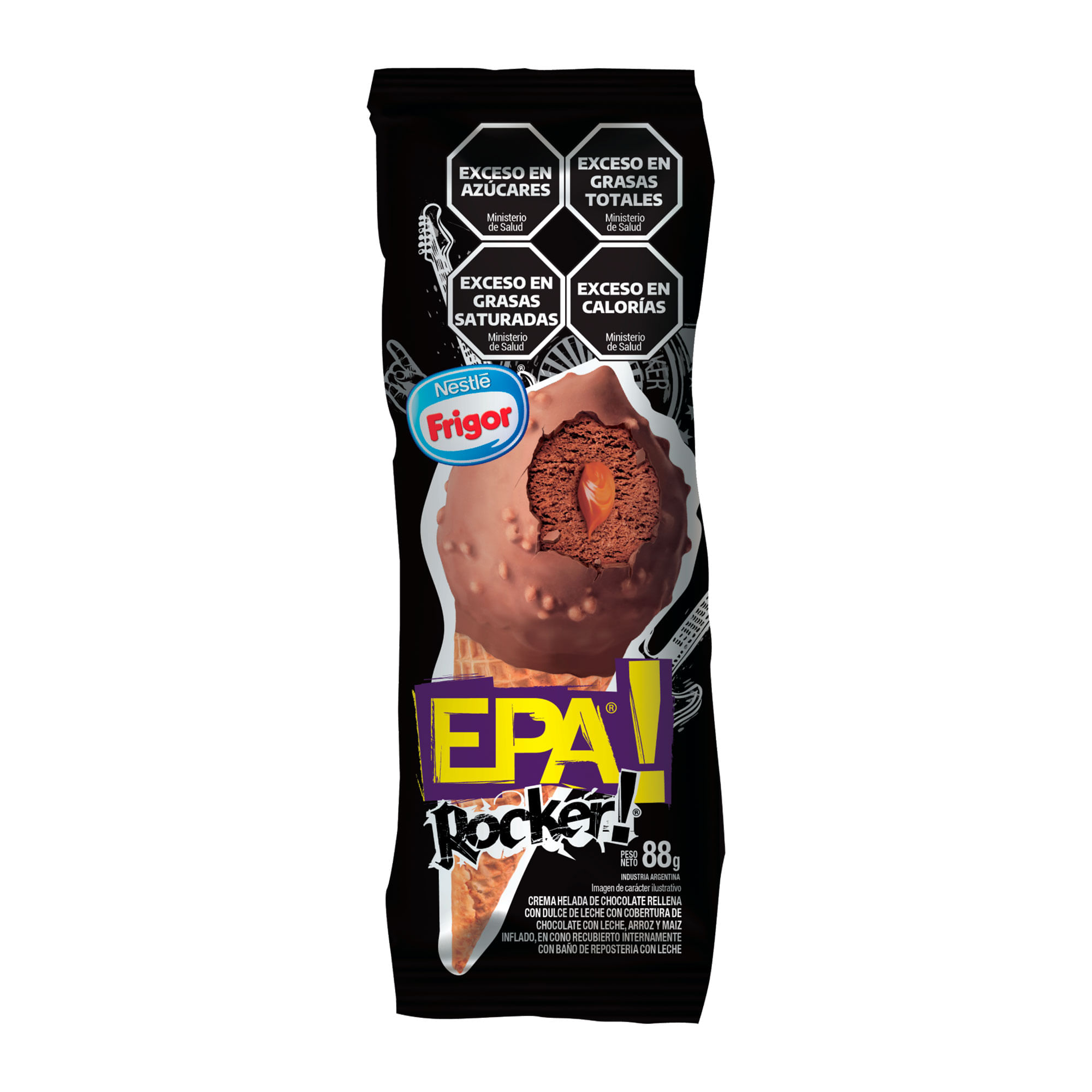 Helado cono Epa rocker de chocolate con dulce de leche 88 g. - Carrefour
