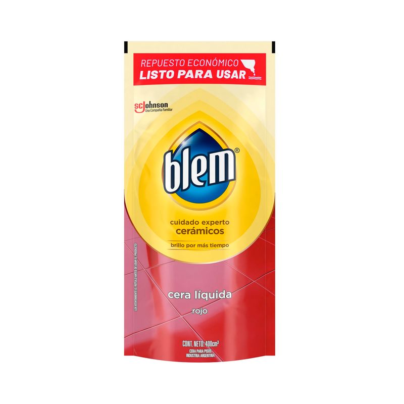 Cera líquida pisos cerámicos Blem rojo repuesto económico 450 ml ...