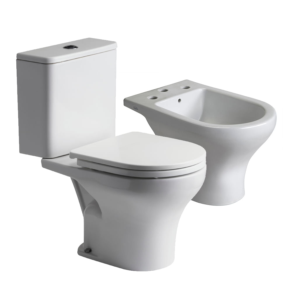 Inodoro largo + depósito + bidet 3 agujeros + tapa Ferrum Veneto ...