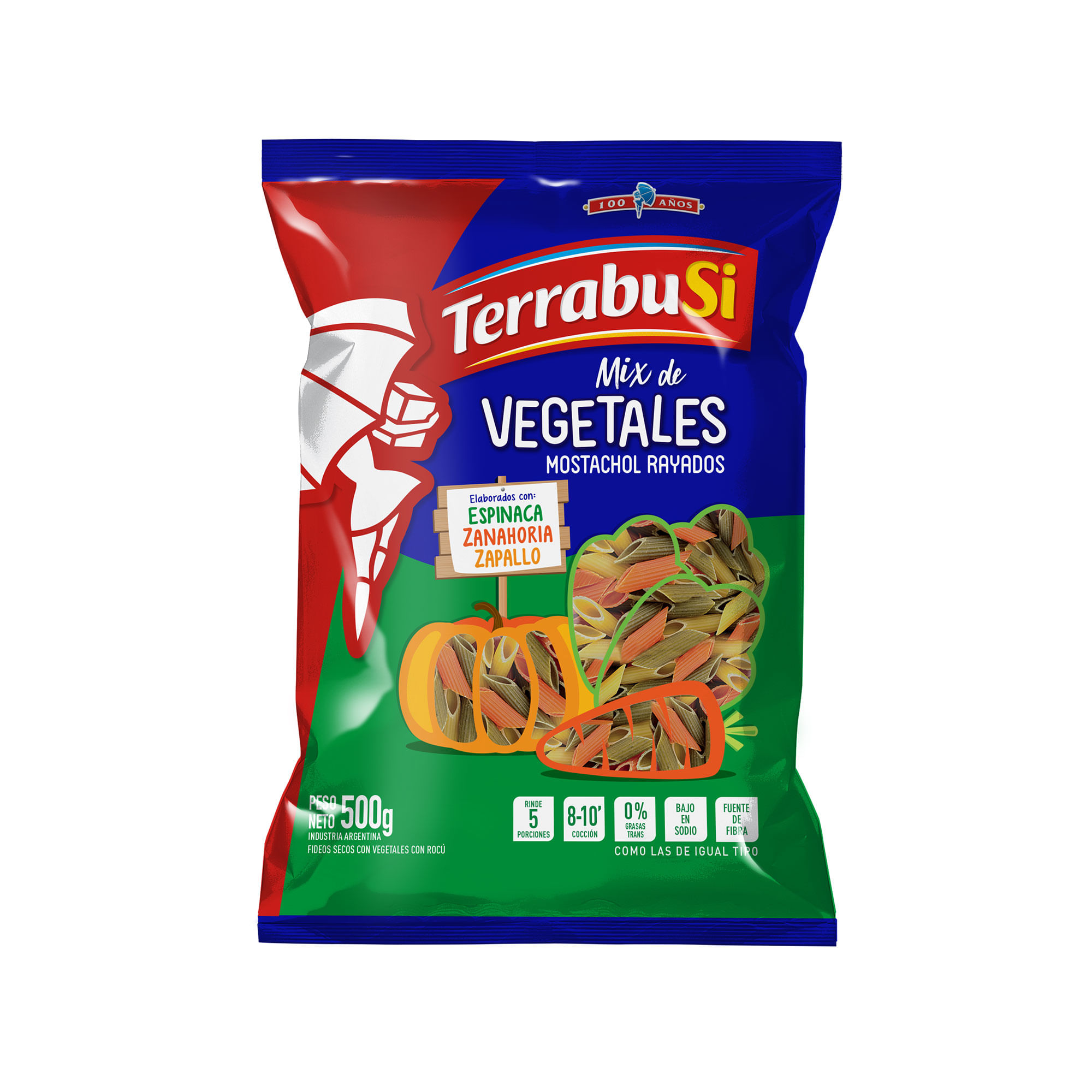 Fideos mostacholes Terrabusi 3 vegetales 500 g. - Carrefour