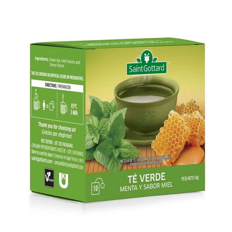 Té verde menta y miel Saint gottard 10 uni - Carrefour