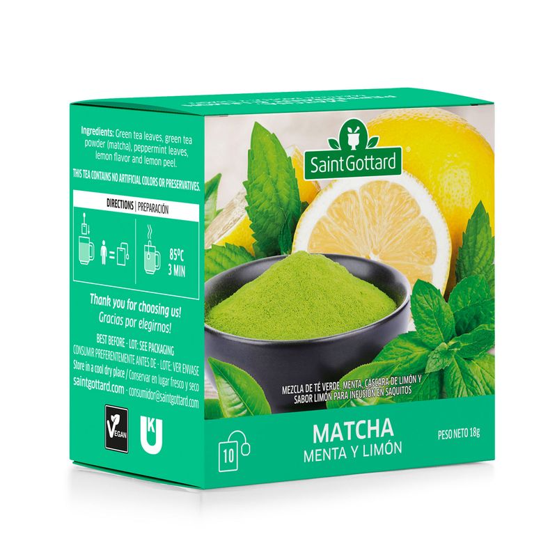 Té Saint gottard matcha menta y limón 10 uni - Carrefour