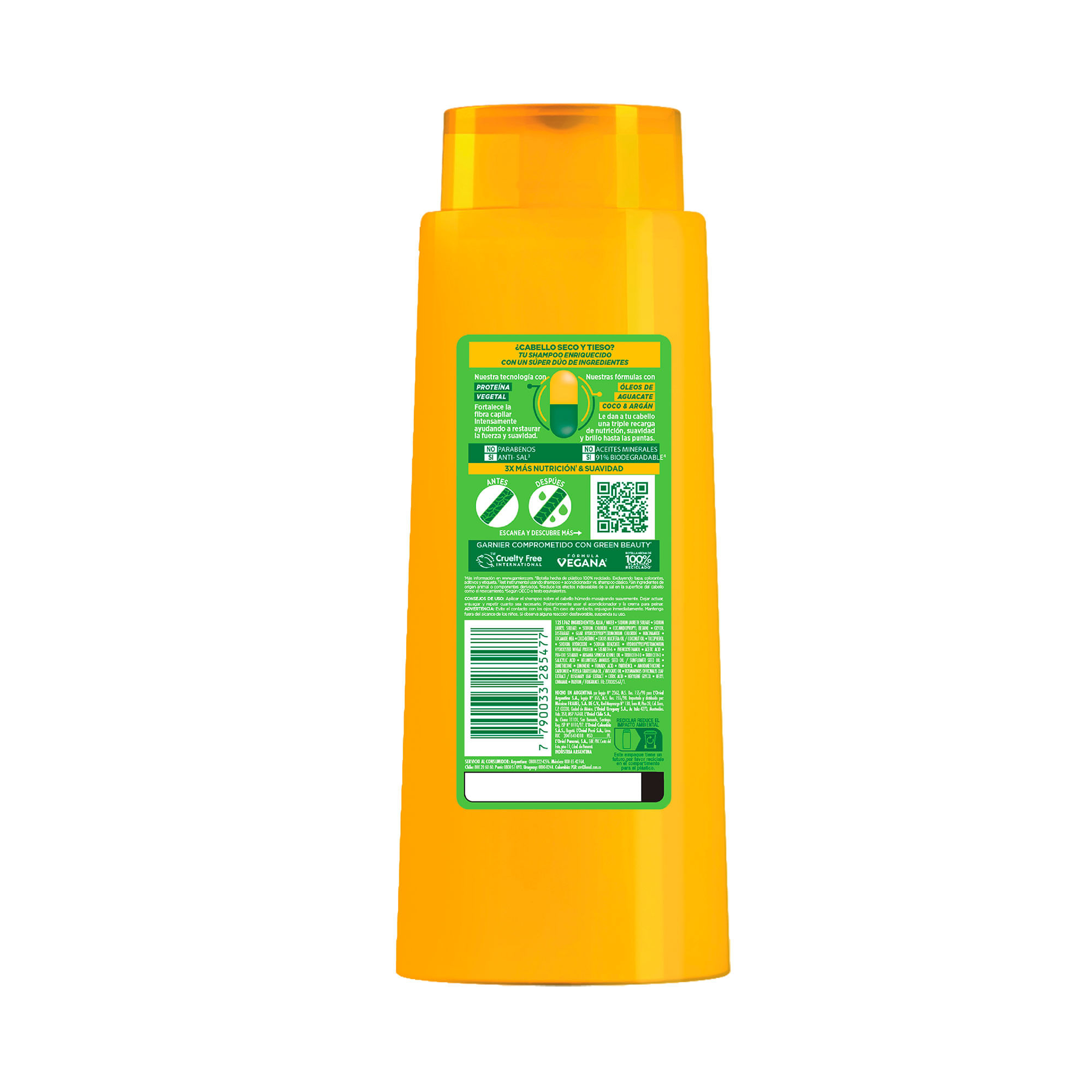 Shampoo Fructis recarga nutritiva 650 cc. - Carrefour