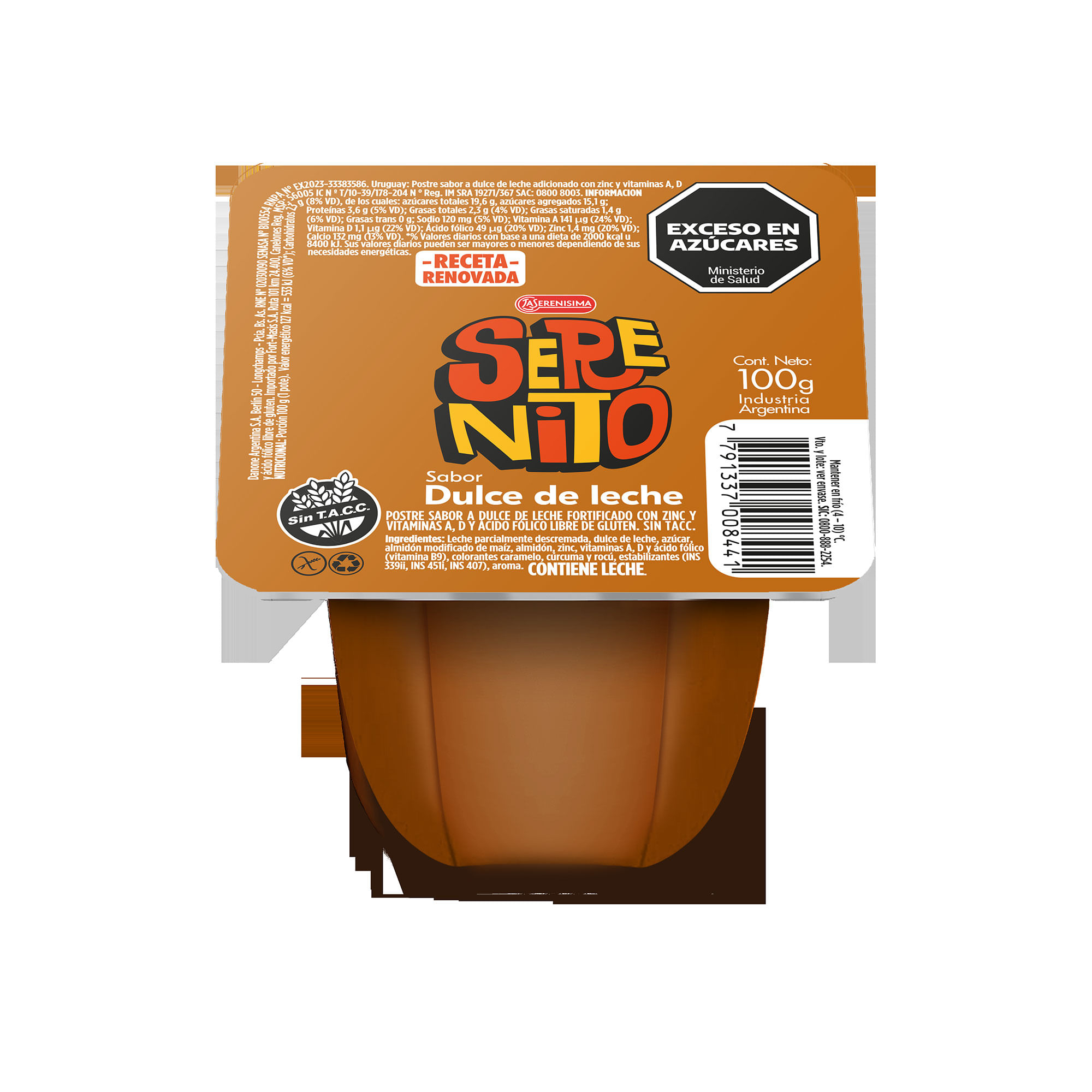 Postre dulce de leche Serenito 100 g. - Carrefour