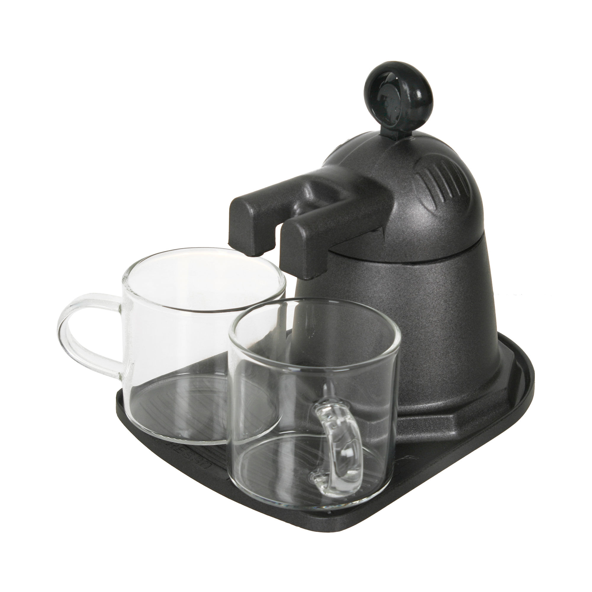 Mini cafetera Aston expreso negro / transparente + 2 jarros - Carrefour