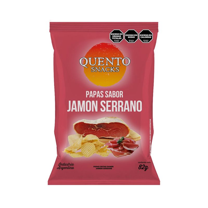 Papas fritas Quento jamón mediterraneo 82 g. - Carrefour