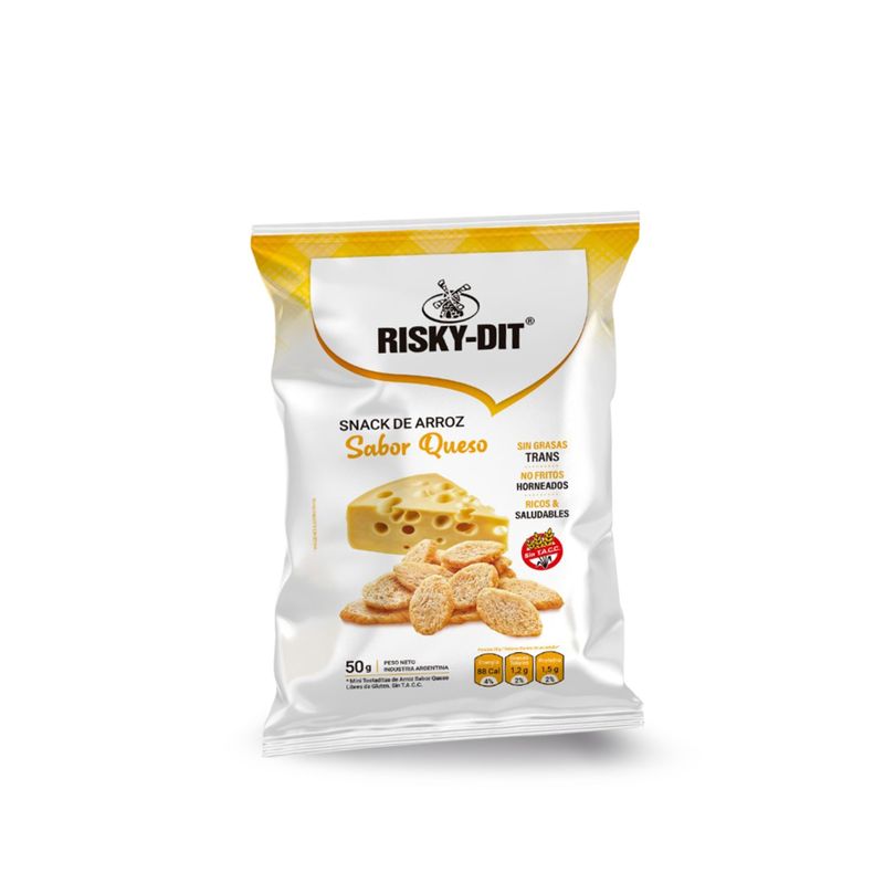 Snack de arroz Risky-Dit queso 50 g. - Carrefour