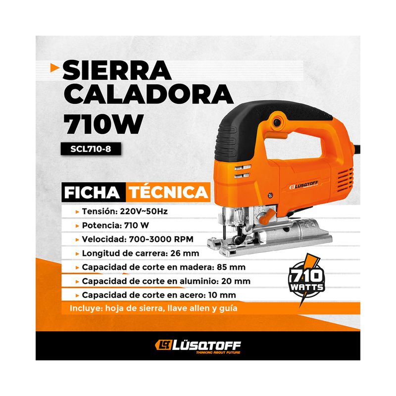 Sierra caladora manual madera 710 W Lusqtoff SCL710-8 - Carrefour