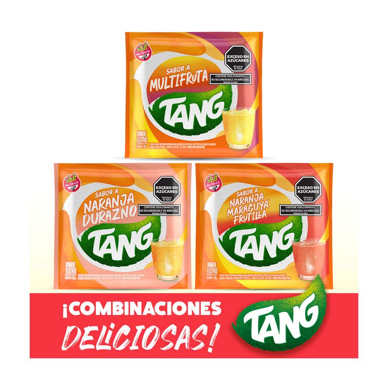 Jugo en polvo Tang naranja durazno en sobre 15 g. - Carrefour