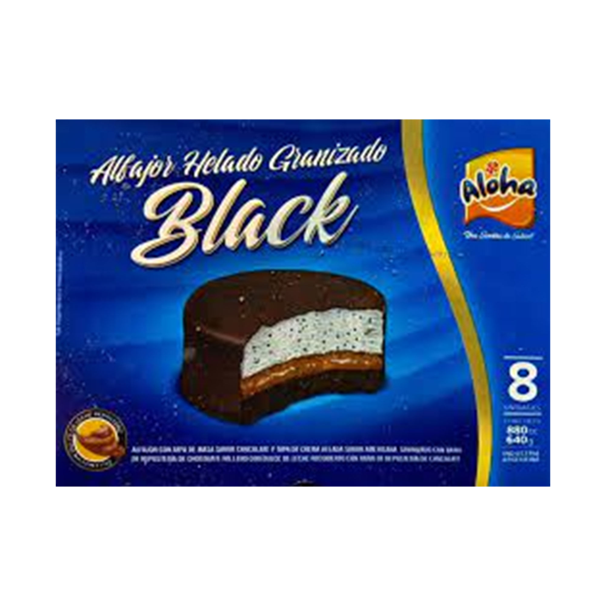 Alfajor helado Aloha de dulce de leche x8 640 g. - Carrefour