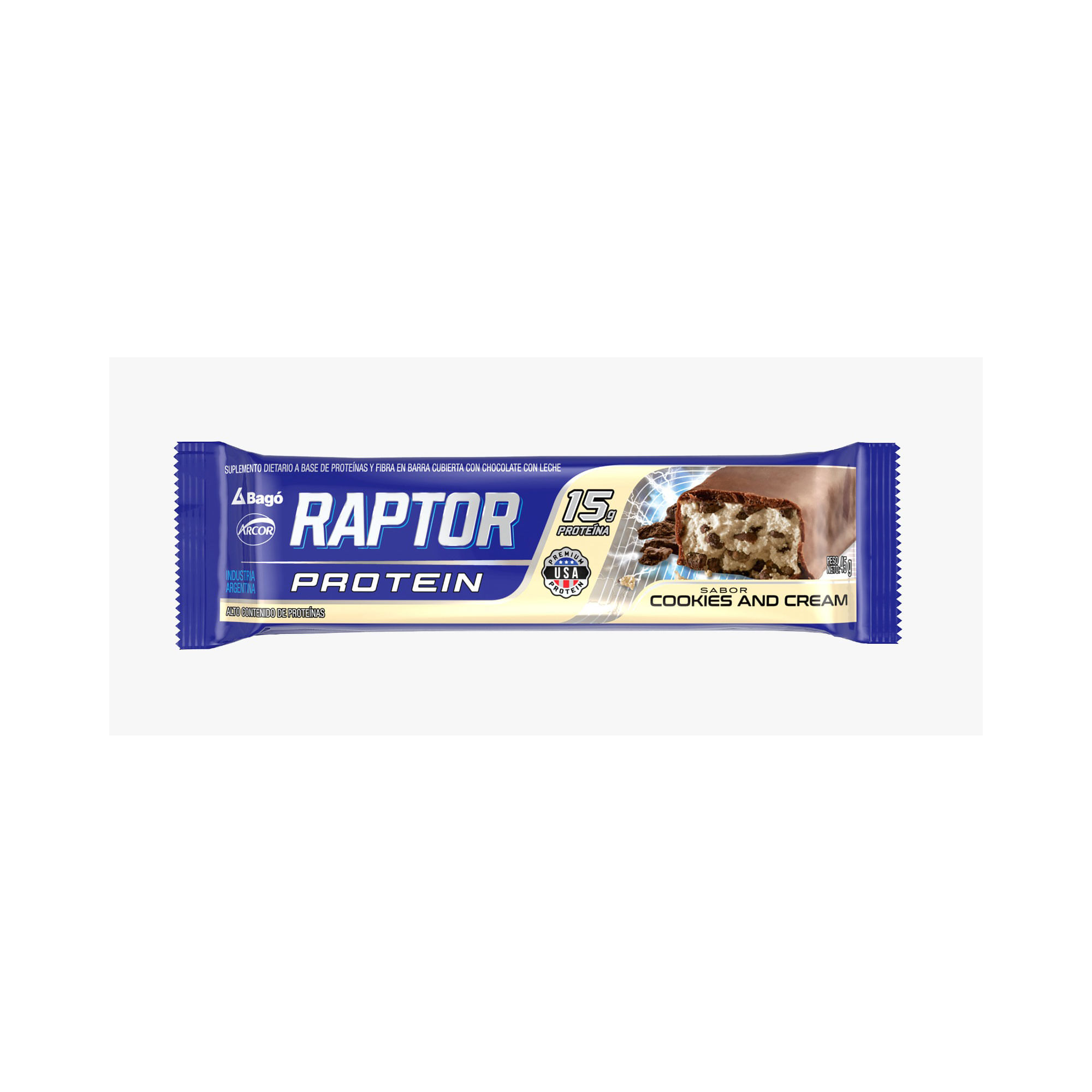 Barra proteica Raptor cookies arcor 45 g. - Carrefour