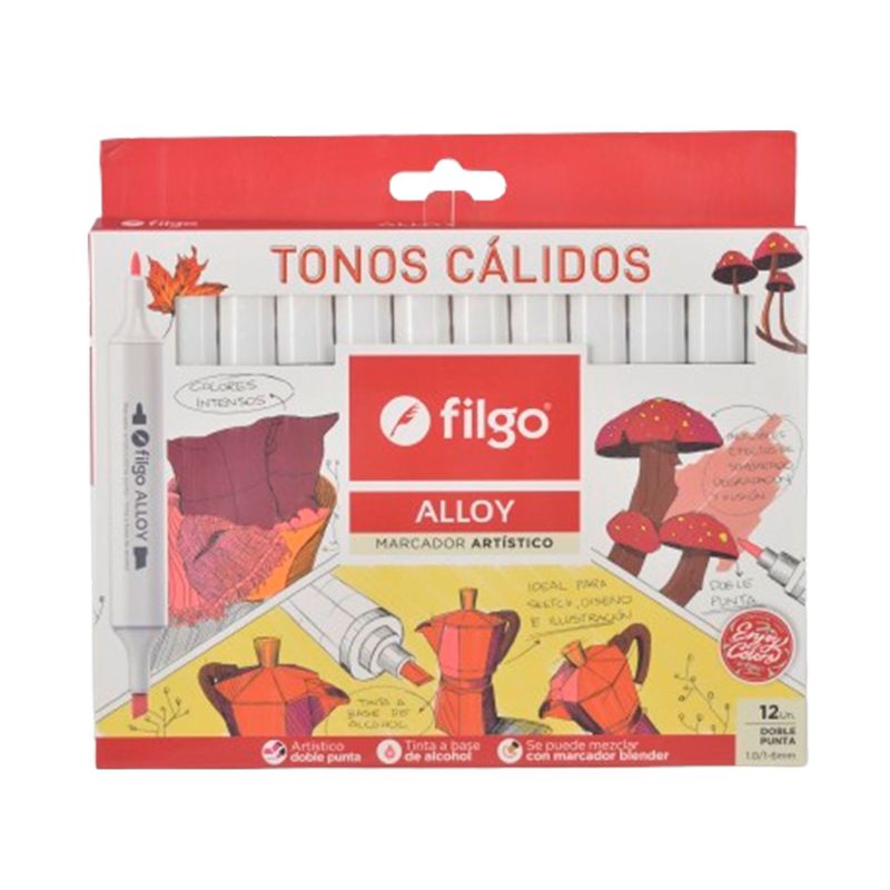 Marcador doble Filgo alloy tonos cálidos x 12 uni - Carrefour