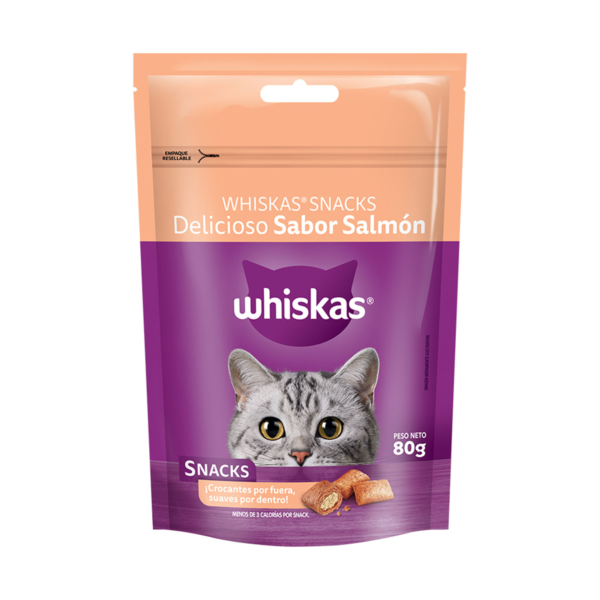 Snack para gato Whiskas salmón 80 grs - Carrefour