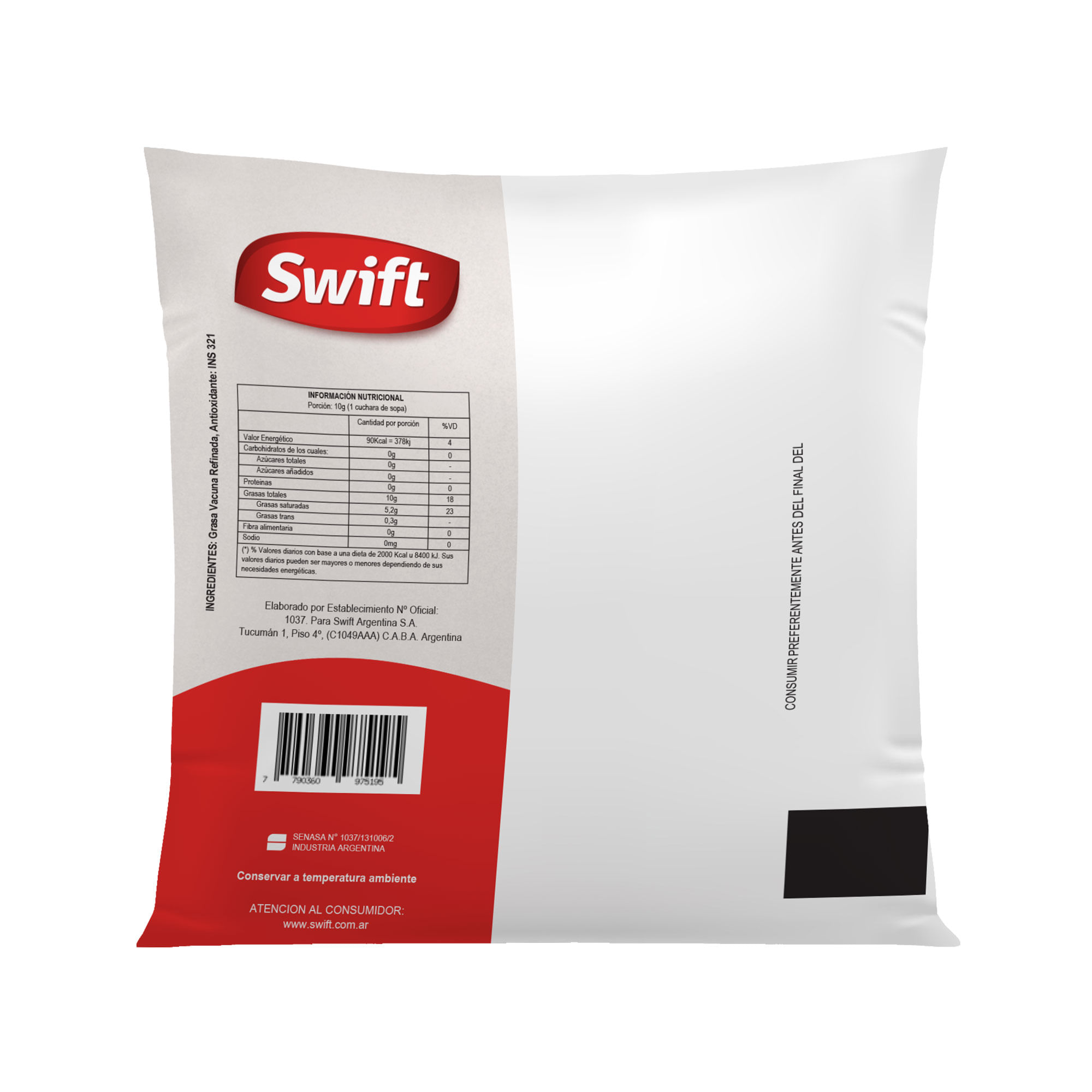 Grasa vacuna refinada Swift 500 g. - Carrefour