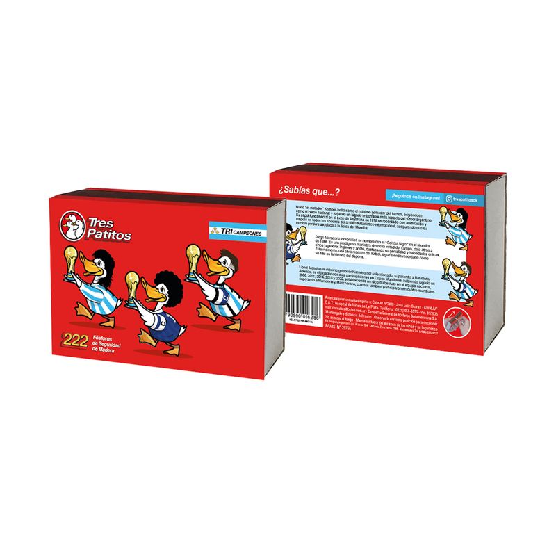 Fosforos Tres Patitos tri campeones x 222 uni - Carrefour