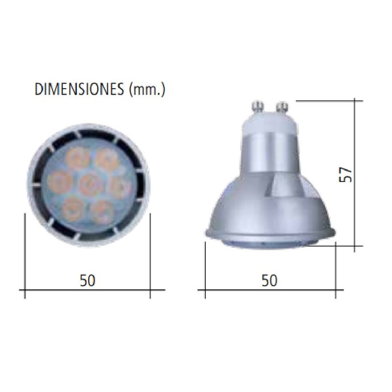 Lampara dicroica led gu10 7w luz dia TBCin pack x10 - Carrefour