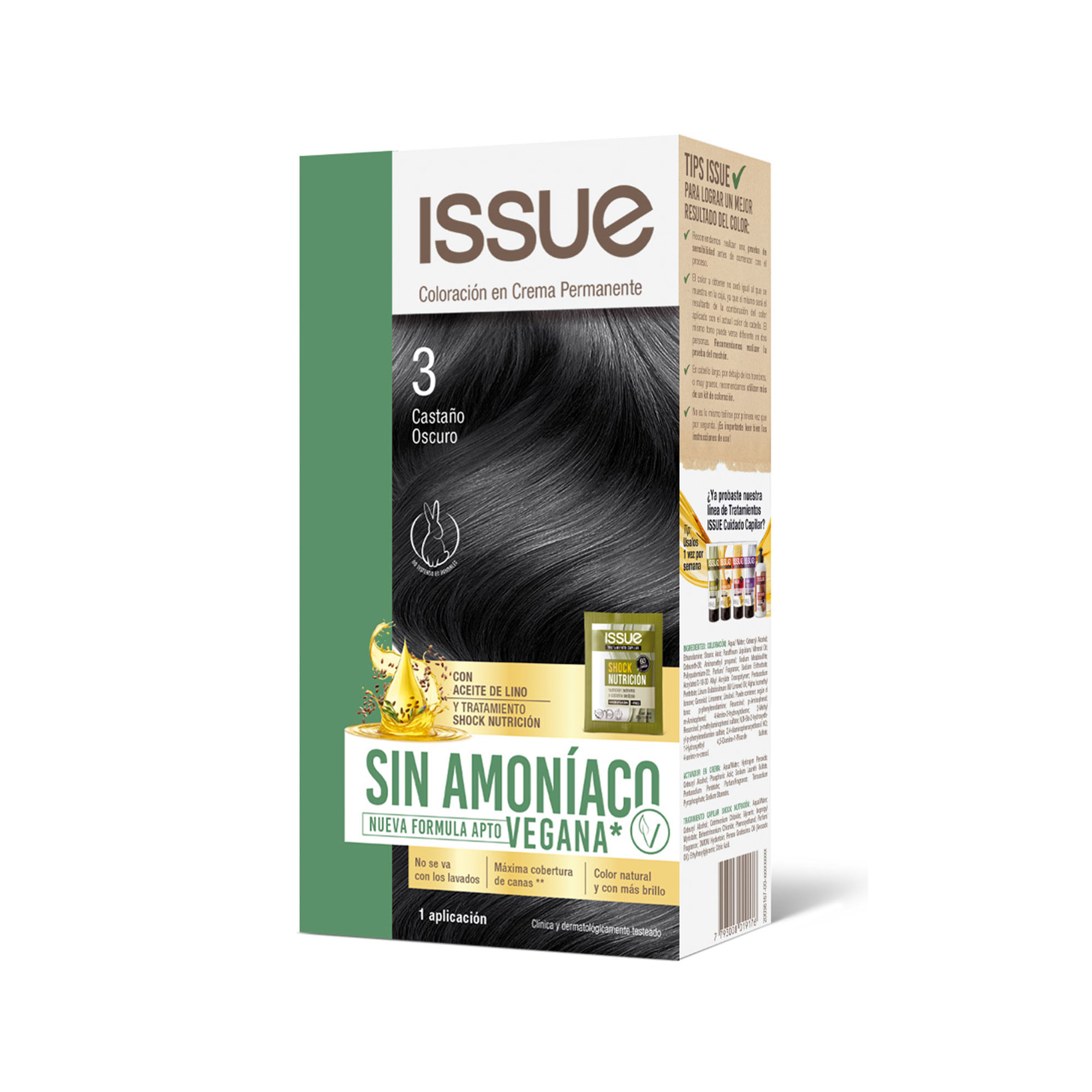Color permanente sin amoniaco Issue N3 castaño oscuro 1 uni - Carrefour
