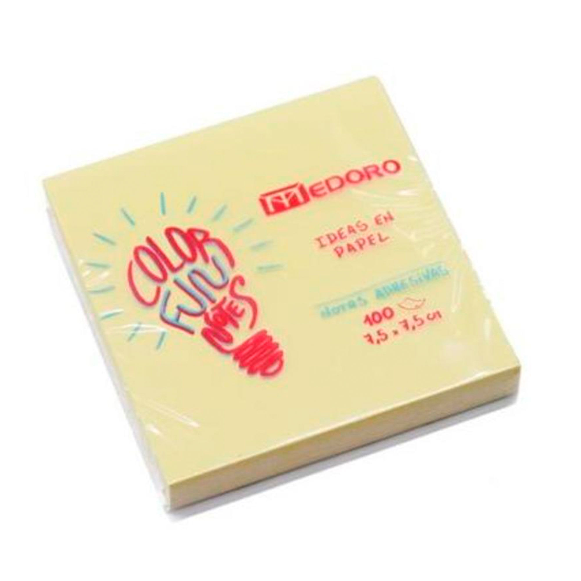 Nota adhesiva 7.5x7.5 cm medoro amarilla 100 hojas - Carrefour