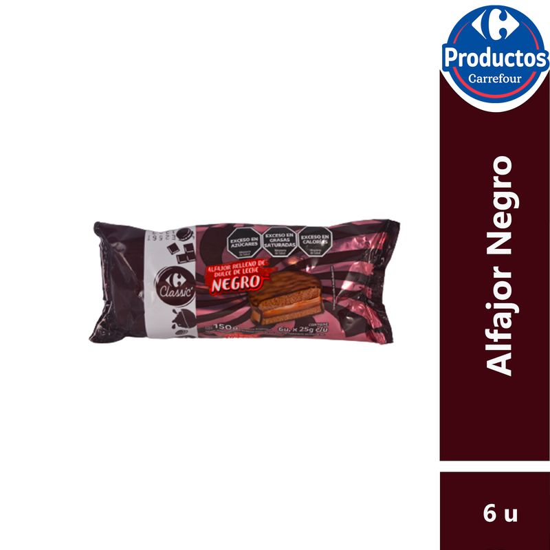 Mini alfajores negro Carrefour classic 6 uni - Carrefour
