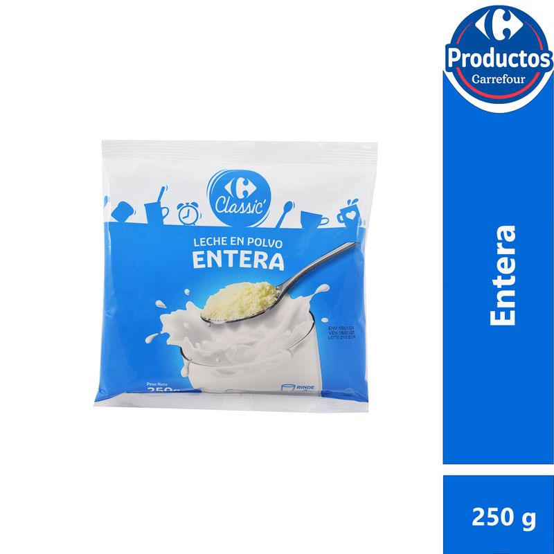 Leche en polvo entera Carrefour classic pouch 250 g. - Carrefour
