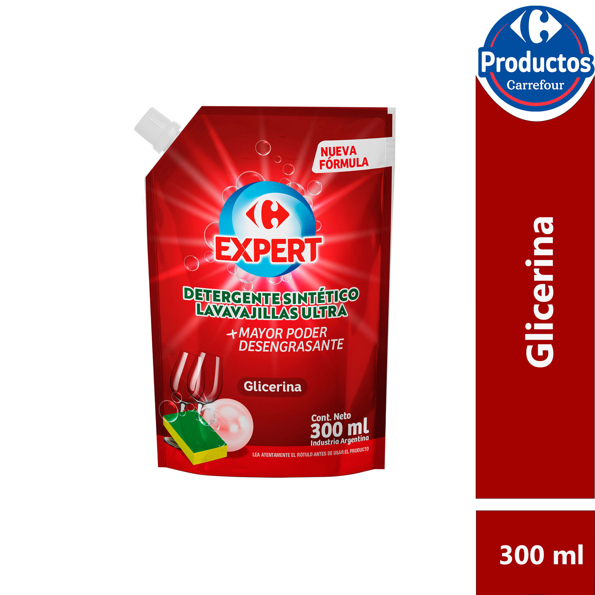 Detergente ultra Carrefour expert glicerina dp 300 cc. - Carrefour