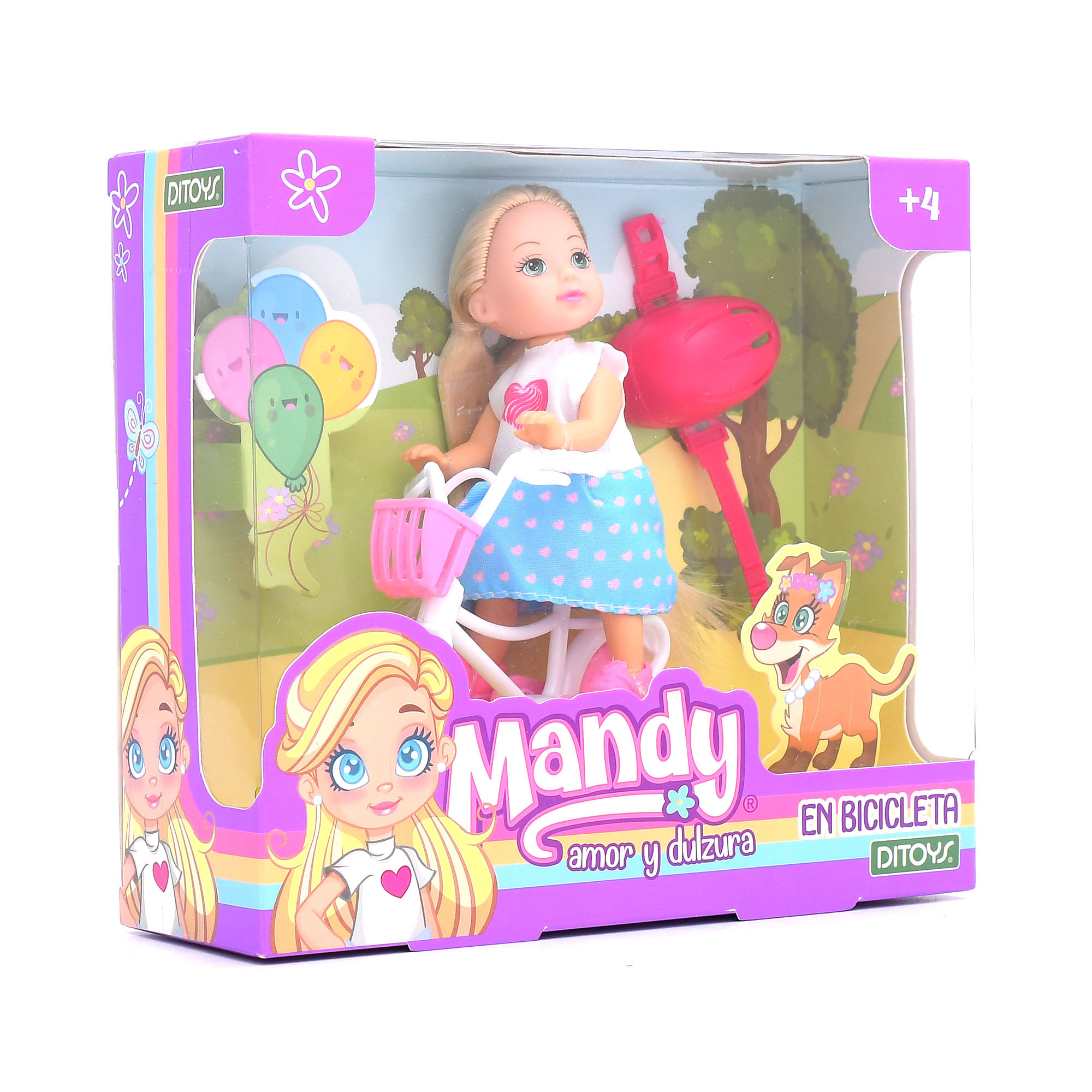 Muñeca mandy en bicicleta - Carrefour