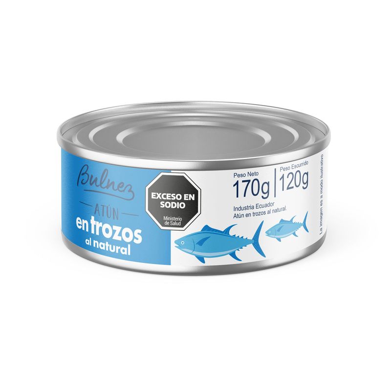 Atún en trozos al natural Bulnez en lata 170 g. - Carrefour