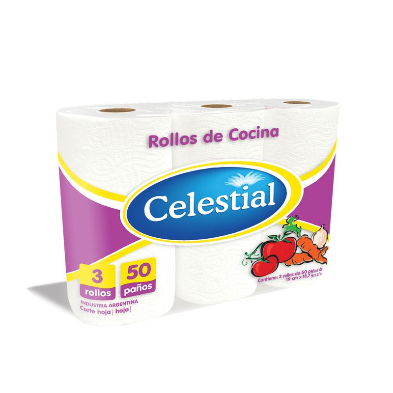 Rollo de cocina Celestial x3 50 paños. - Carrefour