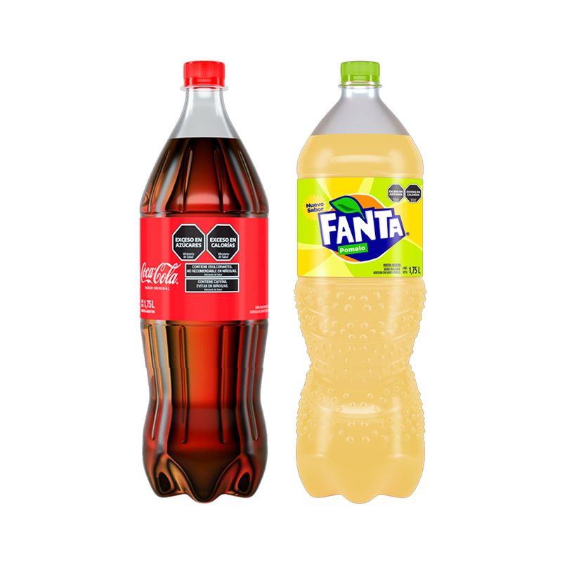 Gaseosa cola Coca Cola regular pet 1,75 lts + Gaseosa pomelo Fanta pet ... Gaseosa cola Coca Cola regular pet 1,75 lts + Gaseosa pomelo Fanta pet ...
