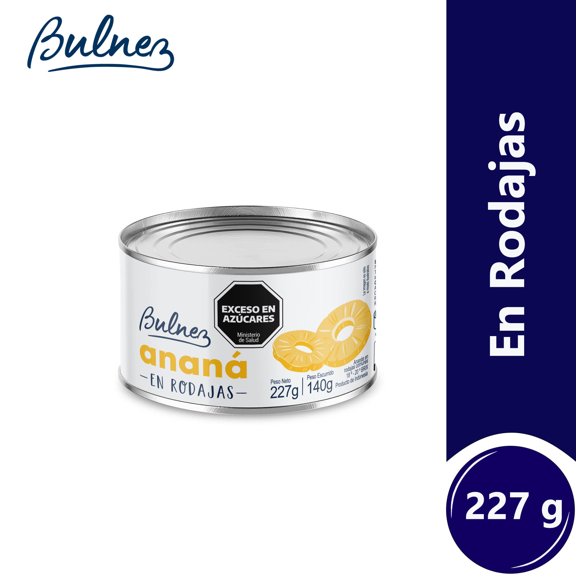 Ananá en rodajas Bulnez en lata 227 g. - Carrefour