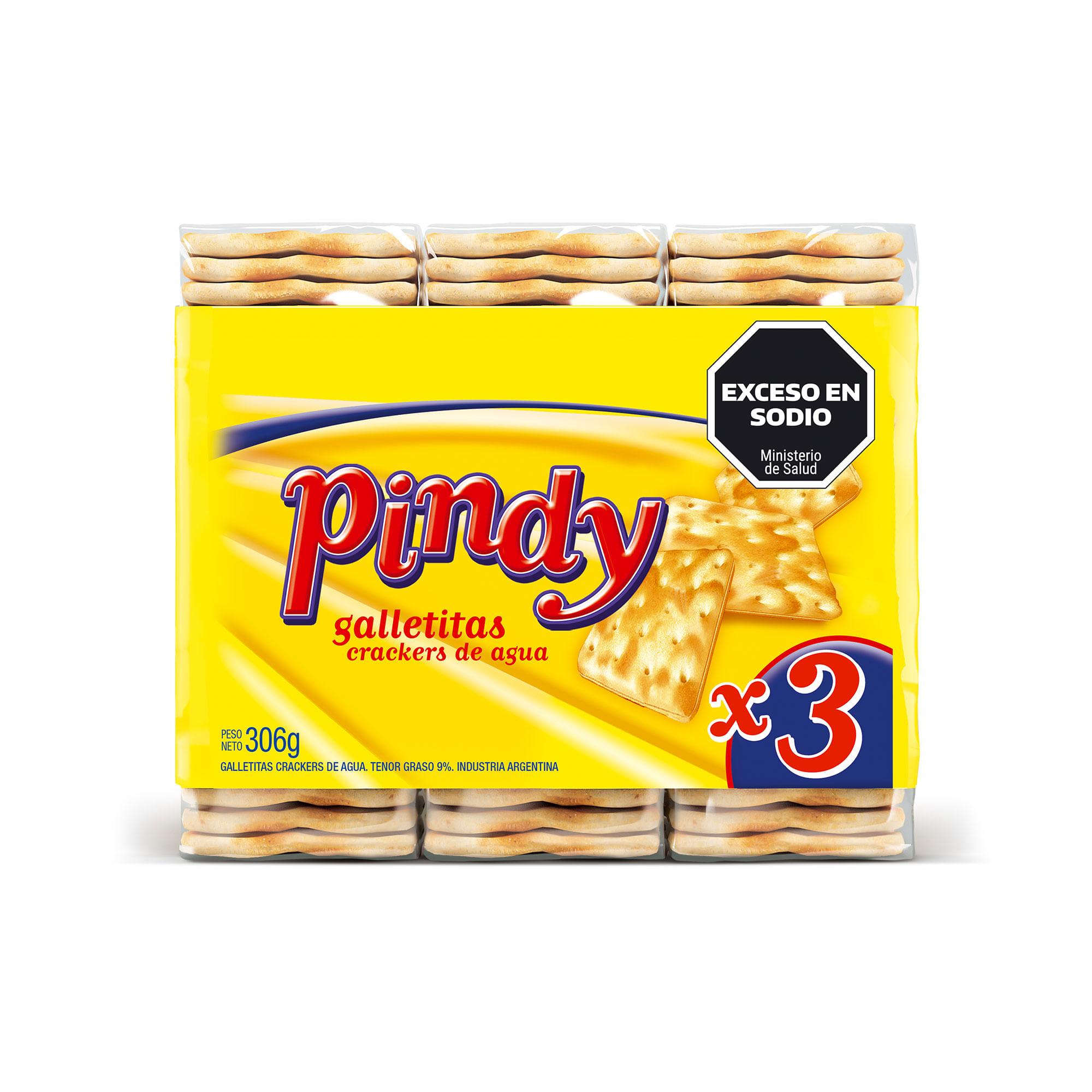 Galletitas crackers tripack Pindy 306 g. - Carrefour