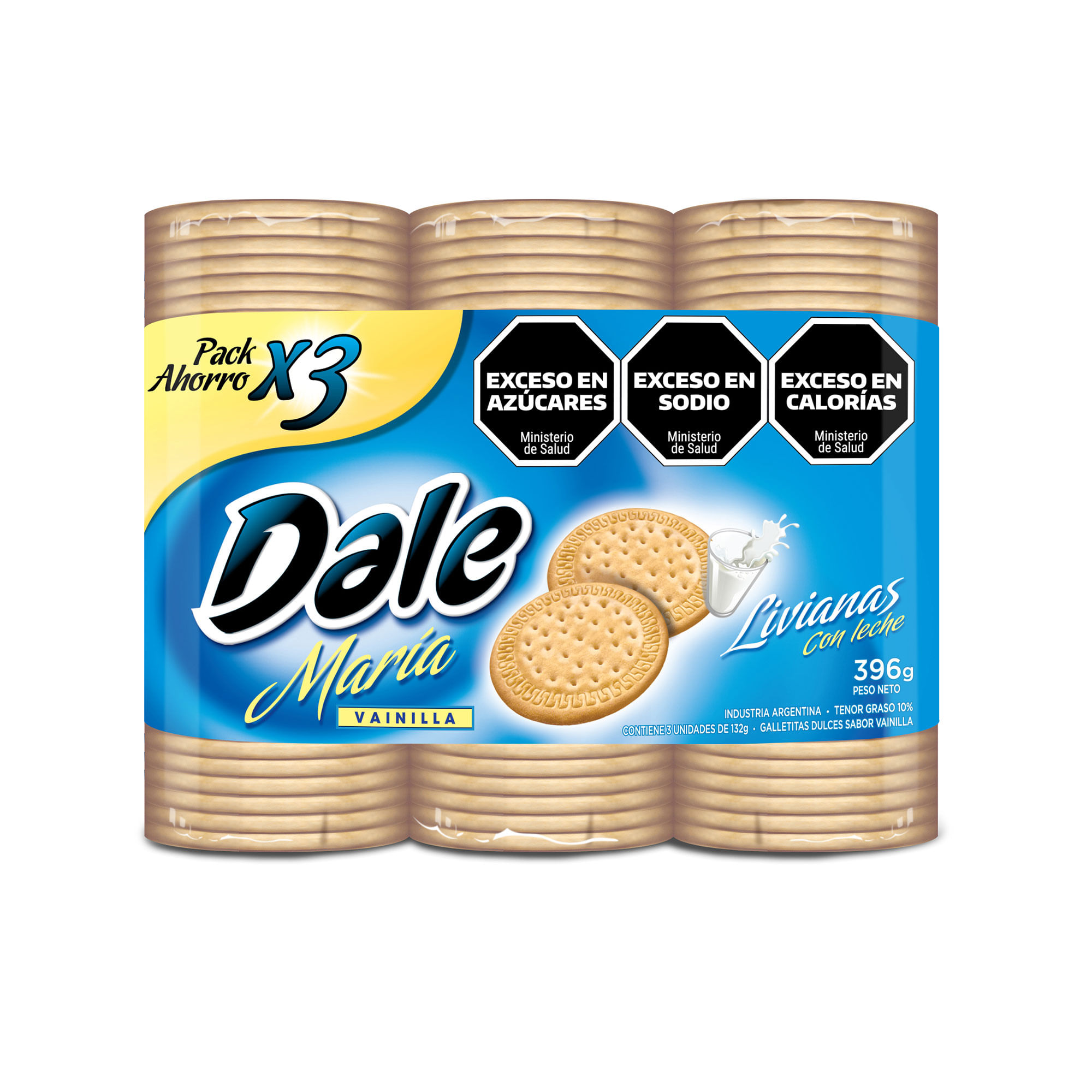 Galletitas Dale maría de vainilla x3 132 g. - Carrefour